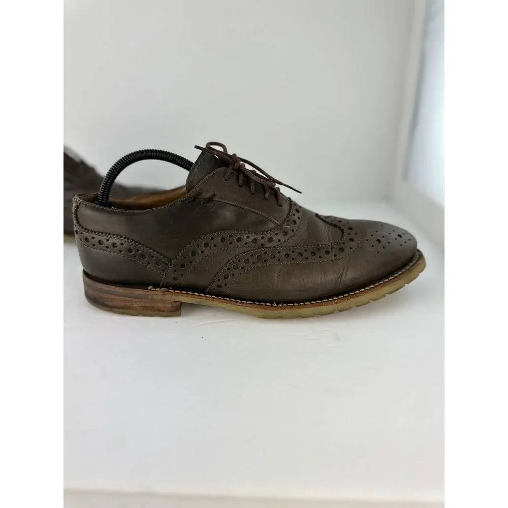 J.D. Fisk | Shoes | Jd Fisk Mens Brown Leather Wingtip Oxford Lug Sole ...
